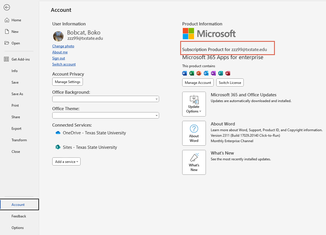 How to Switch Your M365 License for Copilot : IT Assistance Center : Texas State University